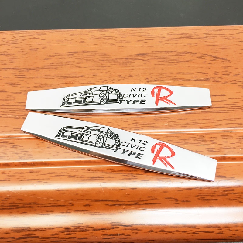 2pcs Metal TYPER Logo Car Fender Side Emblem Badge Decal Rear Bumper ...