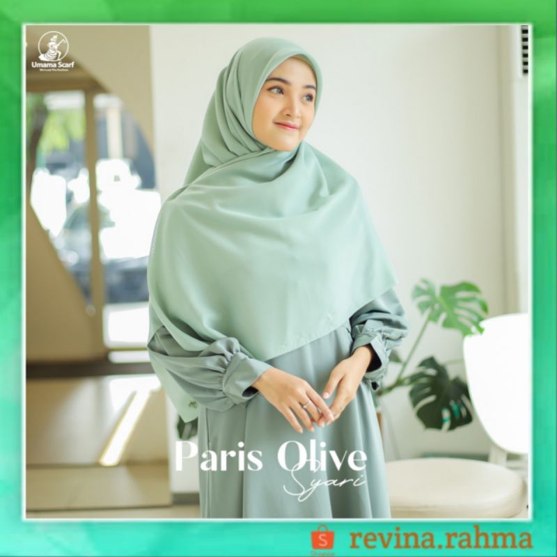 Hijab Square Paris Olive Lacer Cut Scarf, Hijab Square Syari, Hijab ...