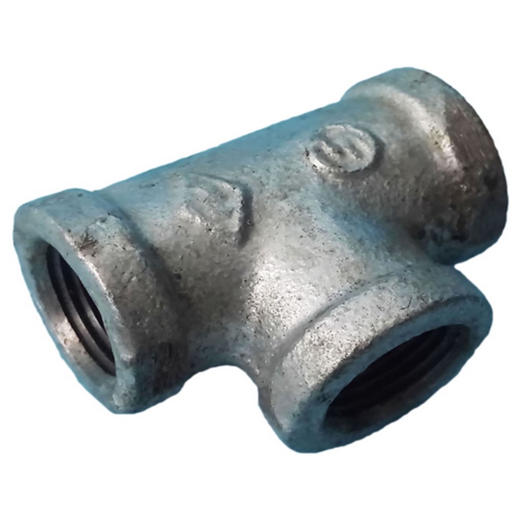 MECH GI TEE 1-1/2" THREADED SCH40 STANDARD MALLEABLE FITTING GALVANIZED ...