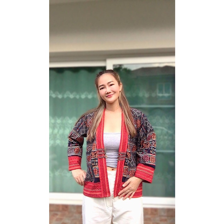 Large Size Coat Chubby Girl Native Decorated With Karen Border. Lanna ...