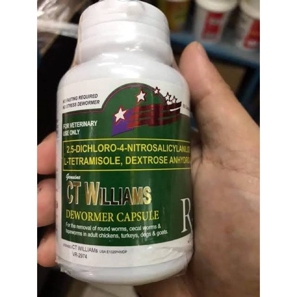 CT Williams Deworming Capsule (For Dogs, Cats, Poultry and Gamefowls ...