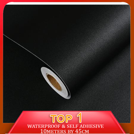 HD pvc home decor plain black 10m*45cm home wall decor waterproof ...
