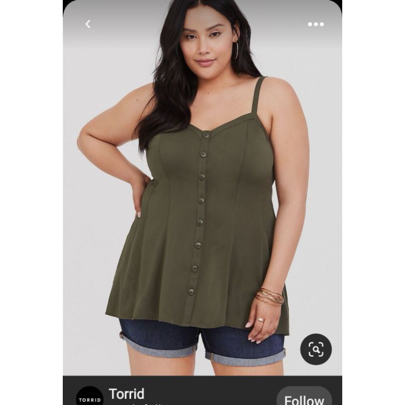 3733 PLUS SIZE FIT & FLARE CAMI TOP (Brand: TORRID) | Shopee Philippines
