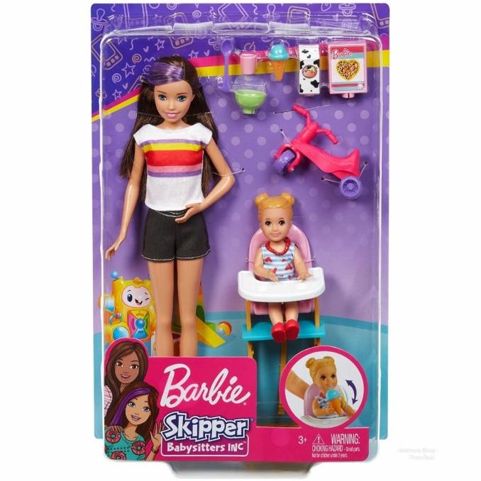 Barbie Mattel Skipper Babysitter High Chair Playset & Baby Doll ...