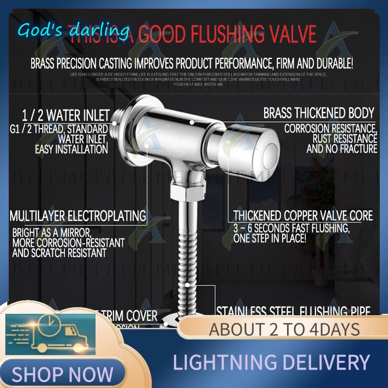 High Quality Toilet Brass Button Urinal Flushometer | Shopee Philippines