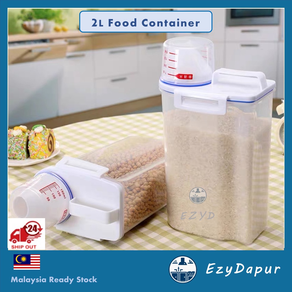EZYD 2L Cereal Container Airtight Food Container Food Storage Box ...