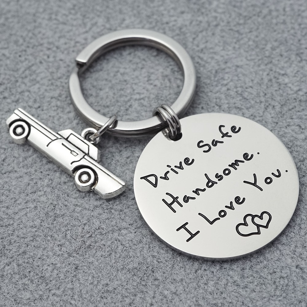 drive safe car keychain for man Fathers day gift keychain stainless ...