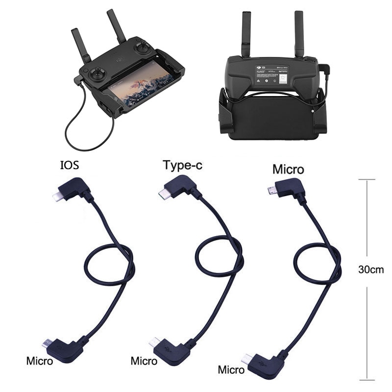 30CM Data Cable For DJI Spark MAVIC Pro Air Mavic 2 Zoom Drone Micro ...