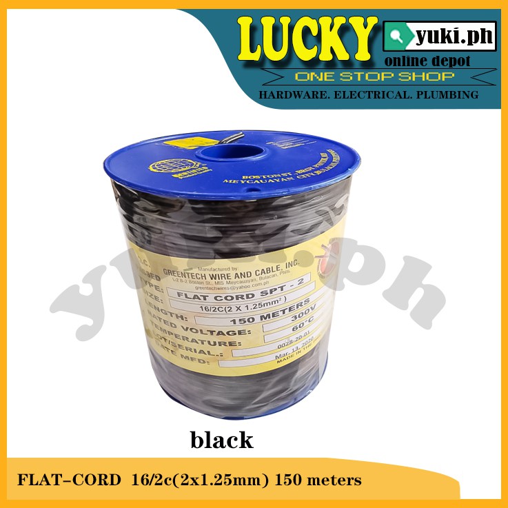 BOSTON FLAT CORD WIRE 22/2c, 18/2c, 16/2c (150meters)(White&BLack ...