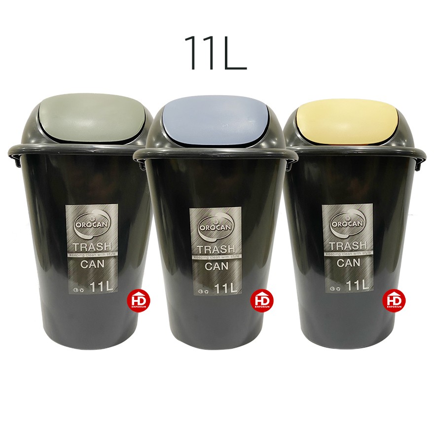 Orocan 11L Trash Can Swing type cover #8803 garbage can waste bin ...