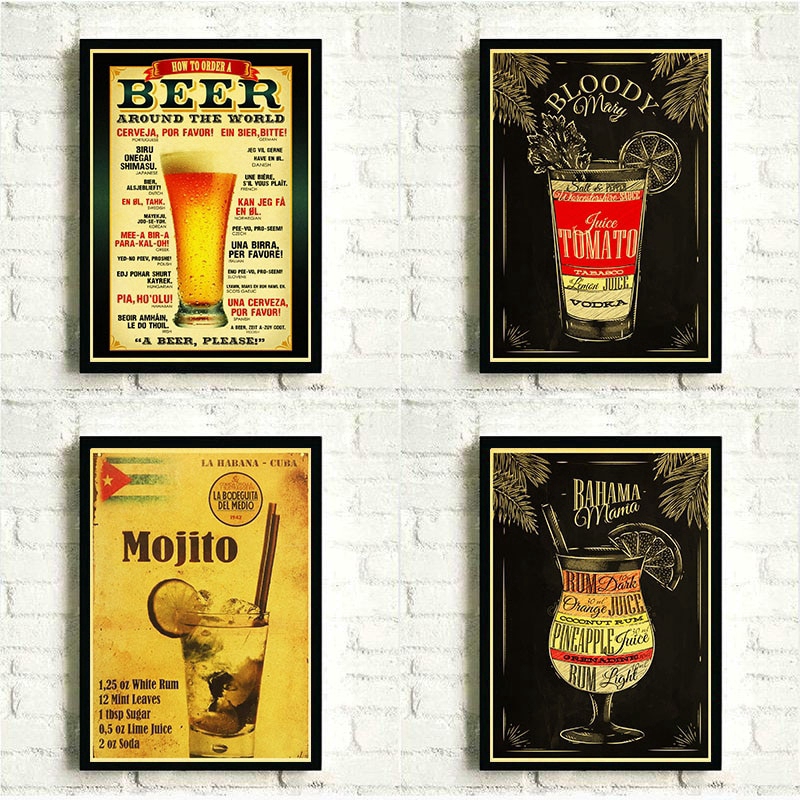 Funny Beer Retro Poster Home Furnishing Decoration Craft Cocktail Beer ...