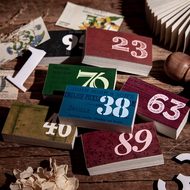Midoo Retro Numbers 1-100 Material Paper Easy Tear Decorative Paper for ...