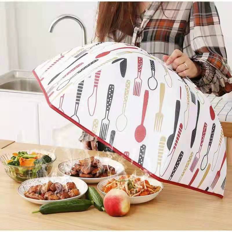 Kitchen Foldable Dustproof Food Dish Cover Aluminum Foil Insulation ...