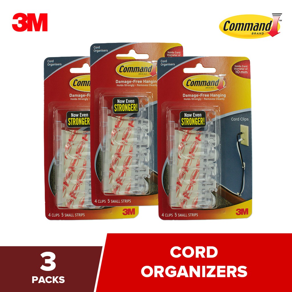 3M Command Adhesive Cord Bundlers Set of 3 Packs (White) | Shopee ...