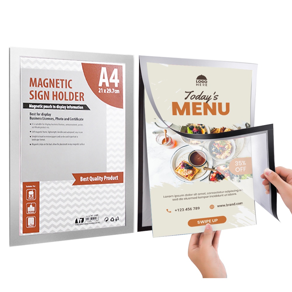 Magnetic Wall Sign Frame Edge A4 Size Model VT2105 | Shopee Philippines