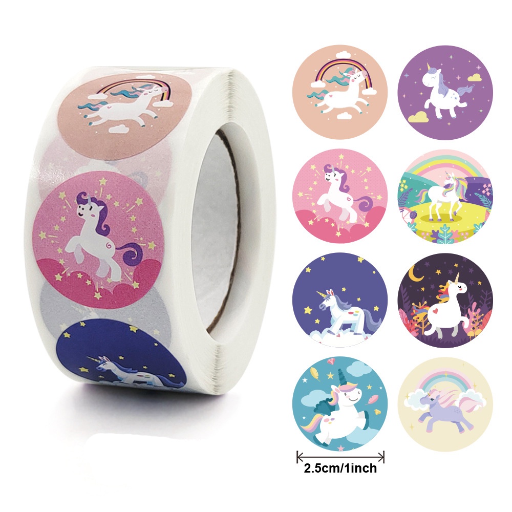 500PCS Cute Cartoon Animal Unicorn Reward Sticker Gift Decoration Label ...