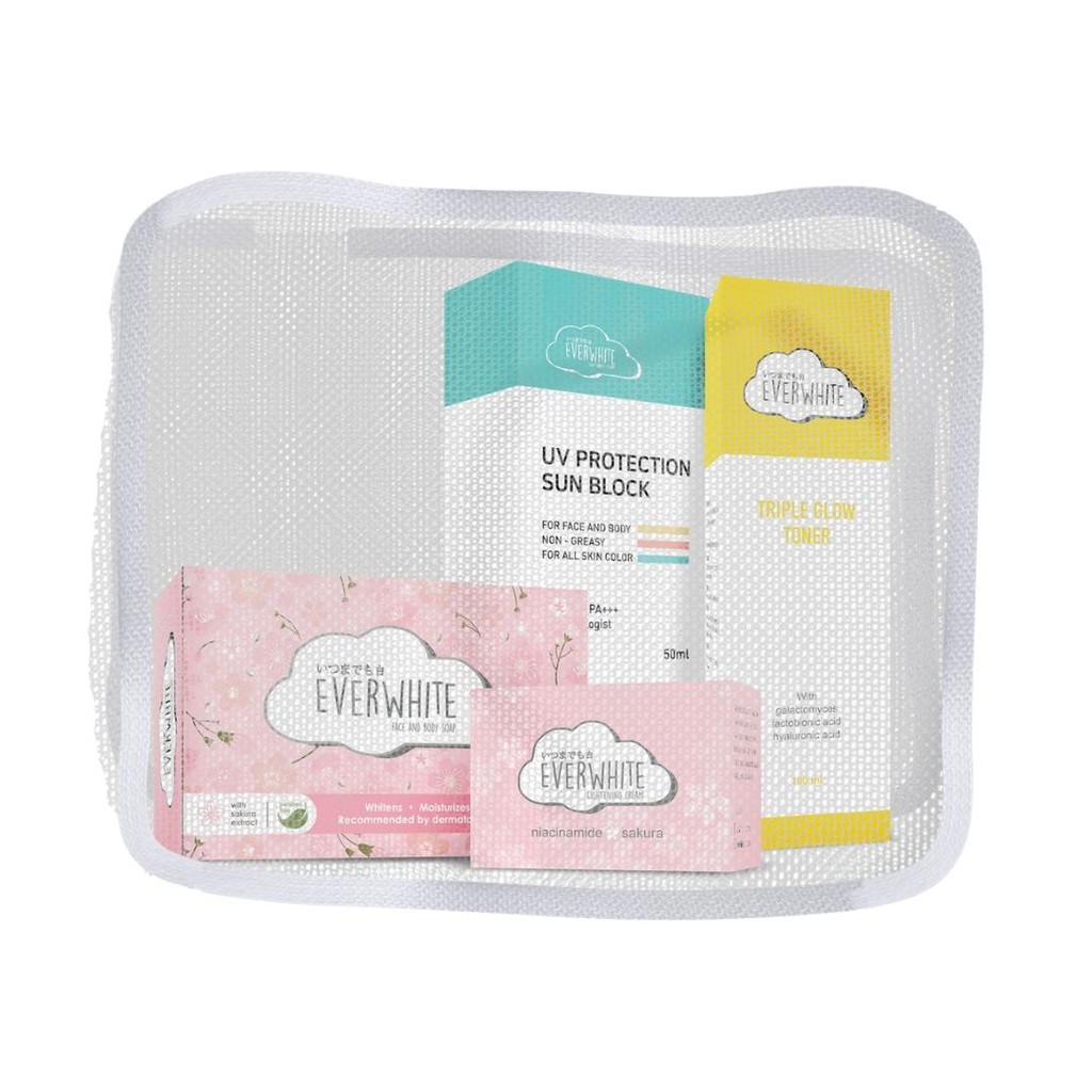 Everwhite kit (contains Everwhite lightening cream, Sakura soap, Triple ...