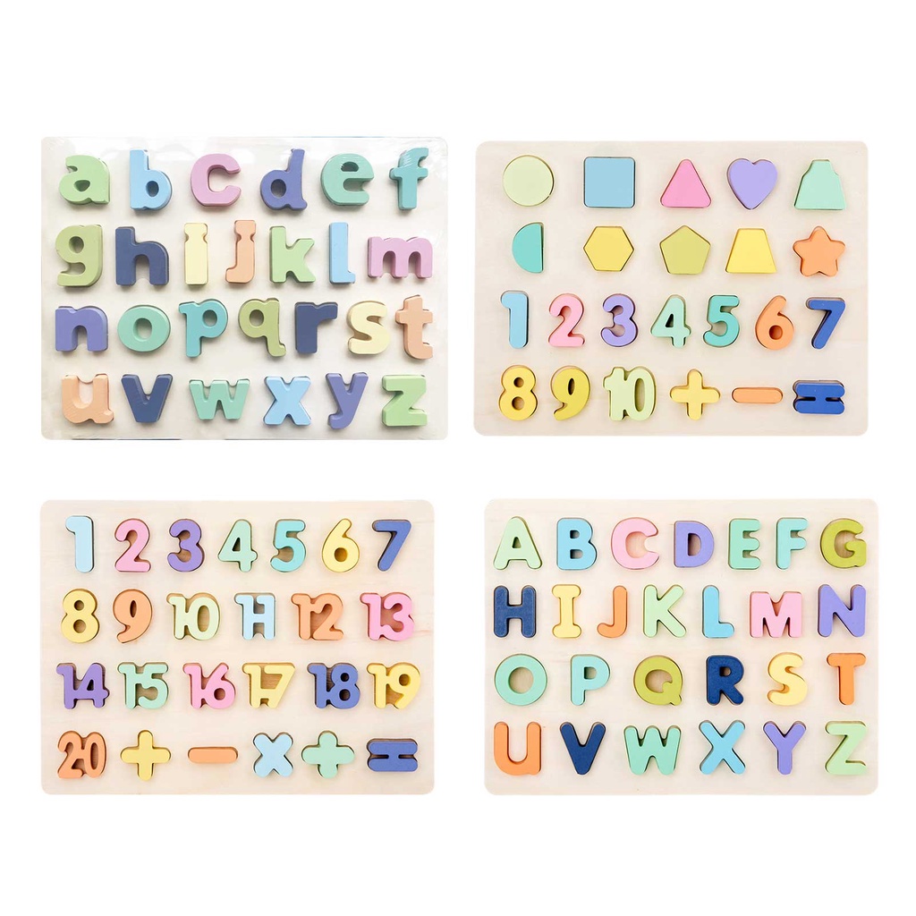 ABC Puzzle Digital Wooden Toys Early Learning Jigsaw Letter Alphabet ...