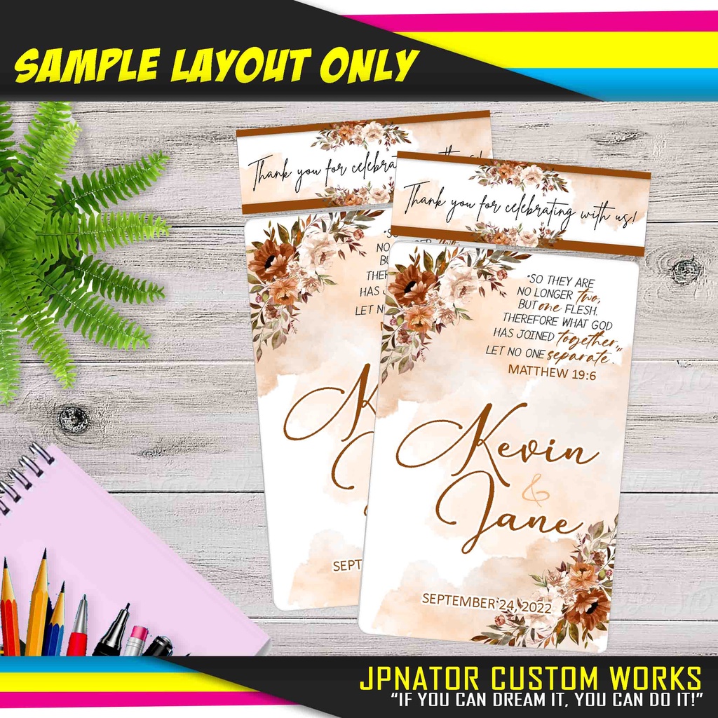 RUSTIC BOHO Themed Wedding Souvenir/Giveaways-Ref Magnet (ATM Size ...