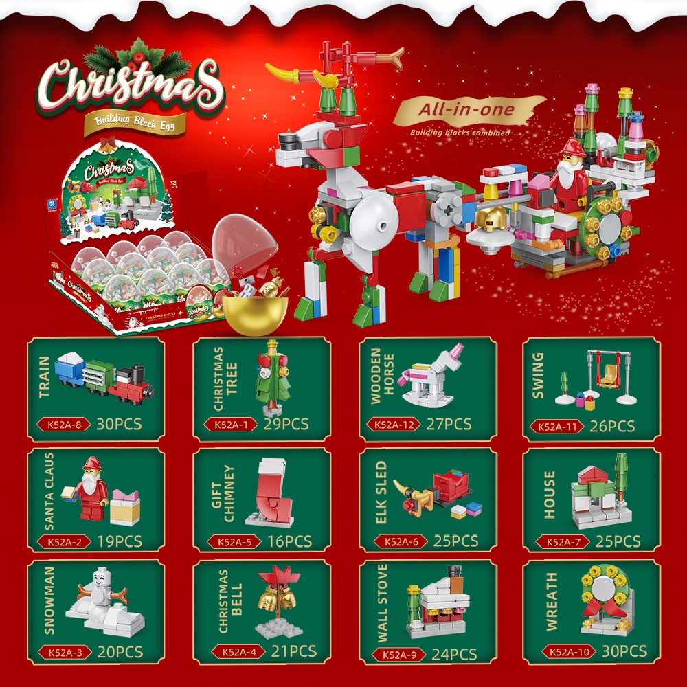 12styles In1 Mini Lego Block Toy DIY Christmas Building Blocks ...