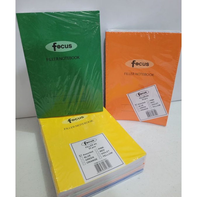 25 Pieces Focus Filler Binder Notebook 6"x 8.5" | Shopee Philippines