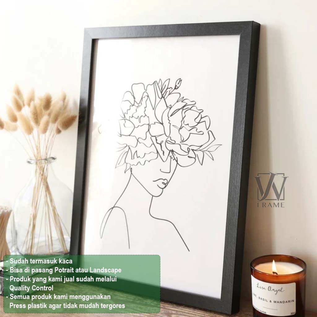 HITAM PUTIH Minimalist A3 SIZE FRAME IN BLACK & WHITE |12r (30cm x 40cm ...