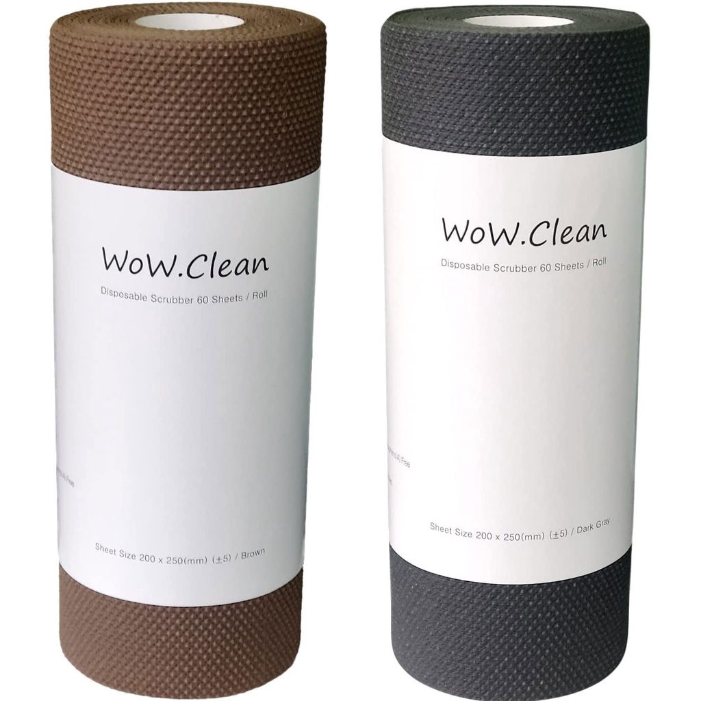 WoW.Clean Disposable Scrubber 60 Sheets x 2 (Brown+Gray) | Shopee ...