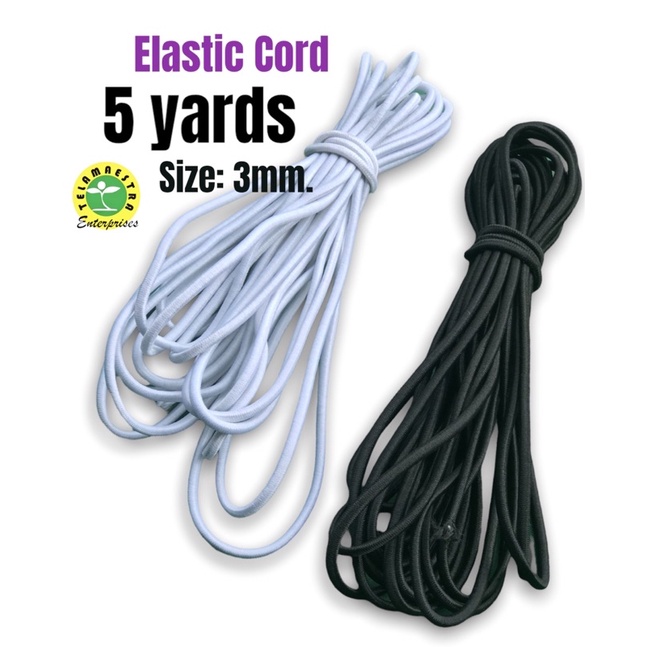 [3mm-Round] BLACK | WHITE Elastic Cord / Round Garter (for ppes ...