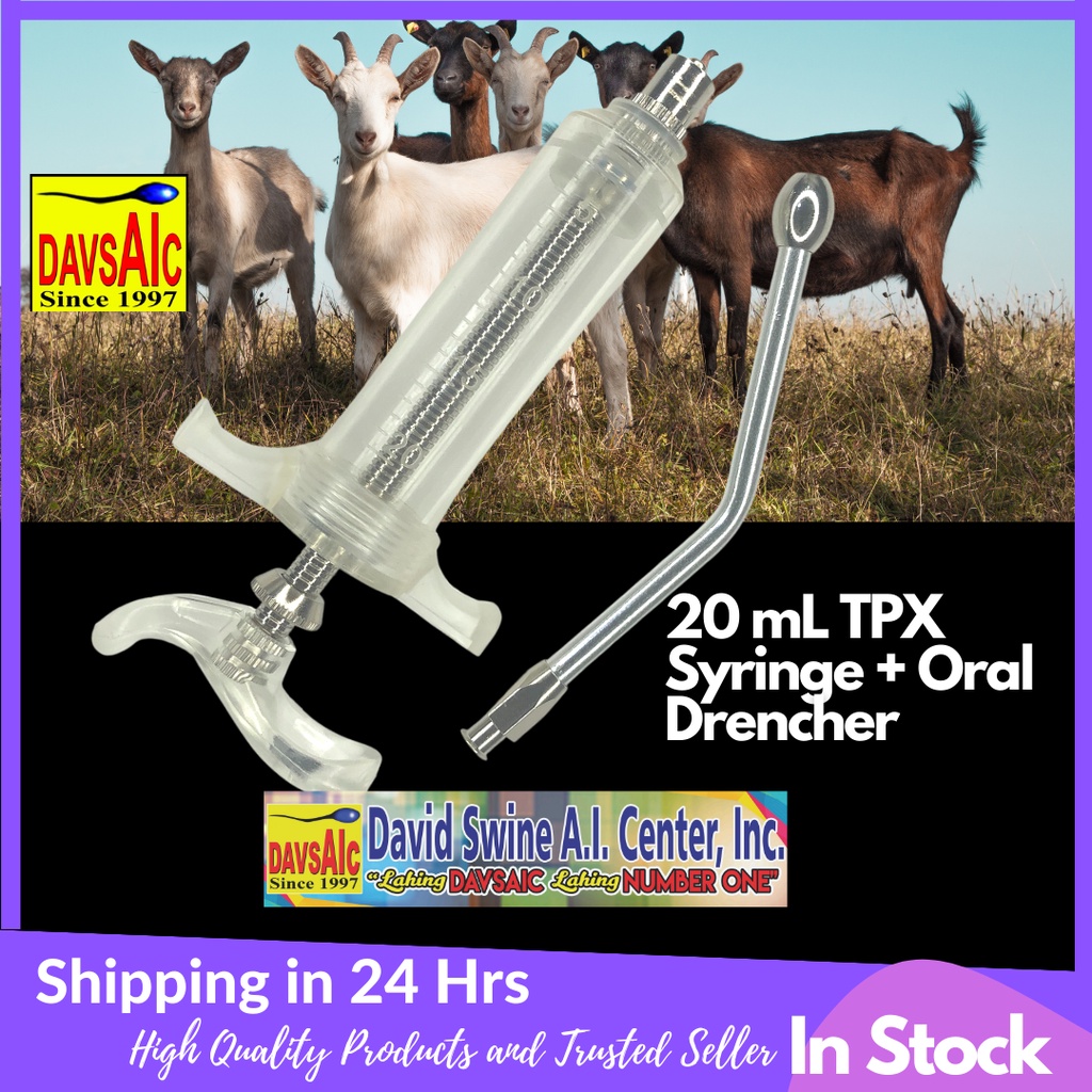 20 mL Capacity TPX Syringe + Oral Drencher Nozzle For Handfeeding ...