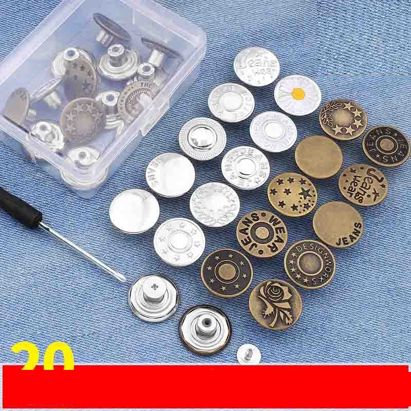 10pcs/set Screw Buttons type jeans buttons Send tools female nail-free ...