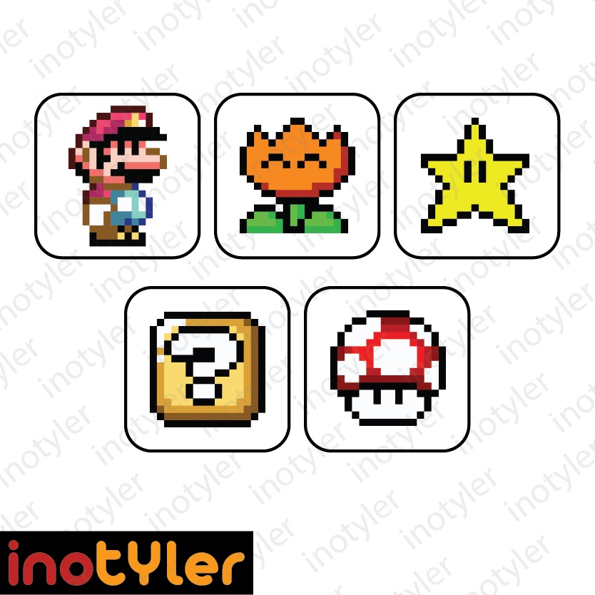 Super Mario Brothers SNES Flower Star Question Block Mushroom Set Video ...