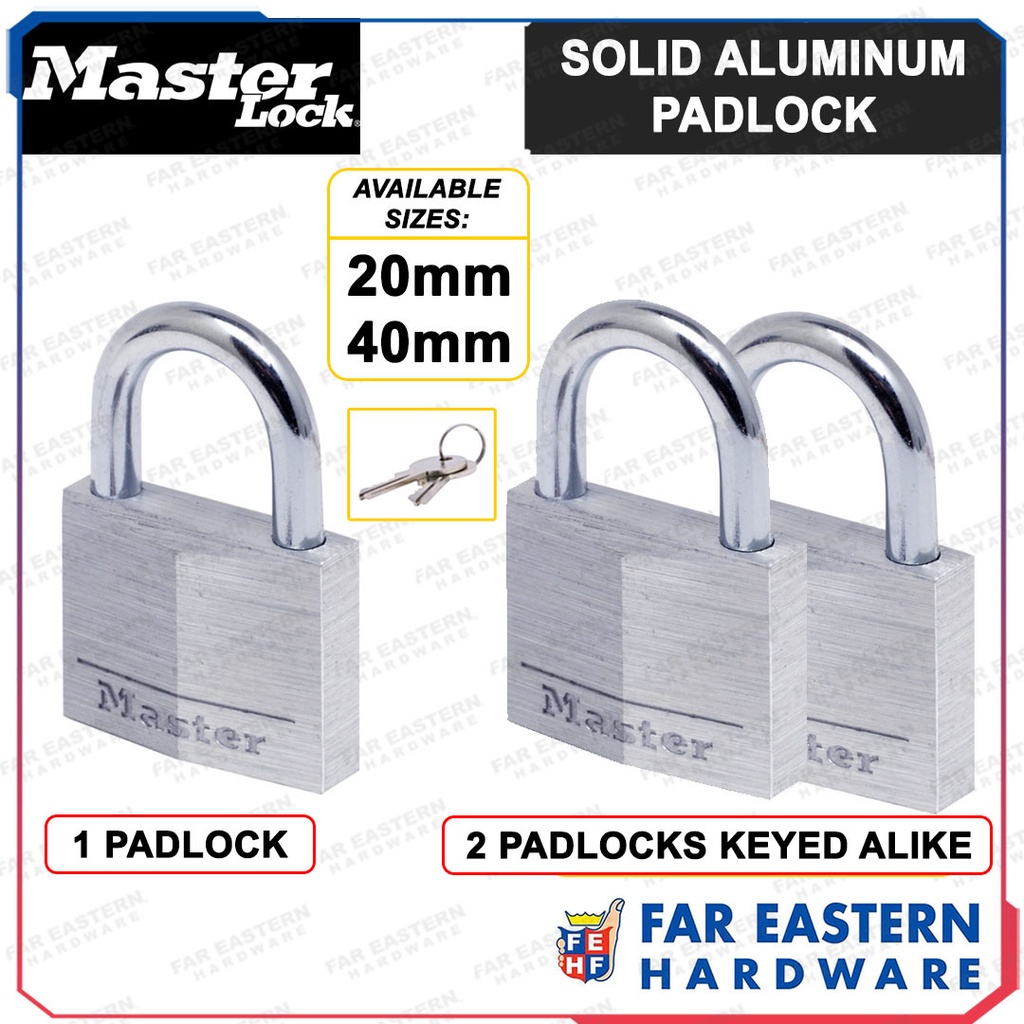 MASTER LOCK Solid Aluminum Padlock 20mm | 40mm | Shopee Philippines