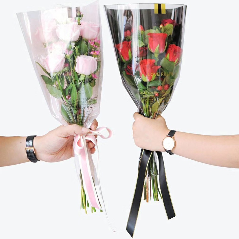 10PCS Flower packaging transparent bag Waterproof bouquet packaging bag ...