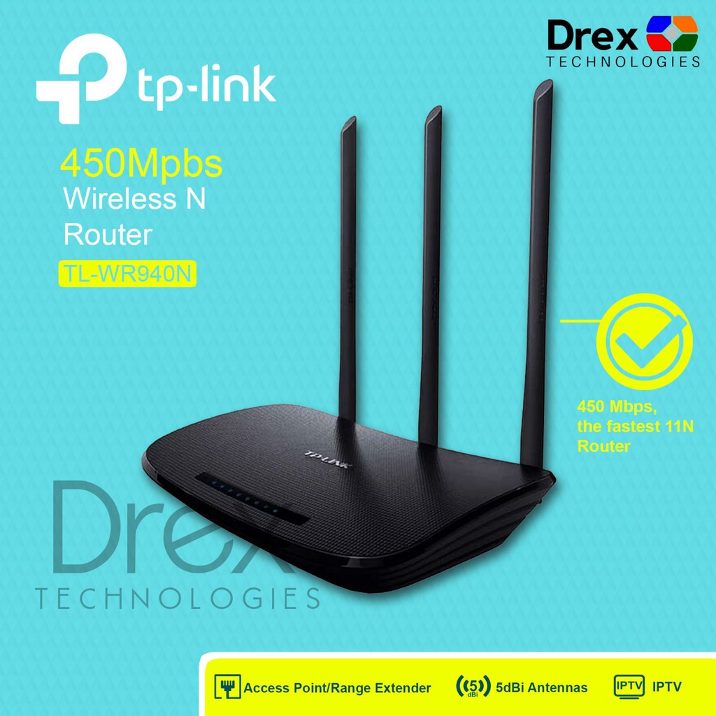 TP-LINK TL-WR940N 450Mbps Wireless N Router | Shopee Philippines