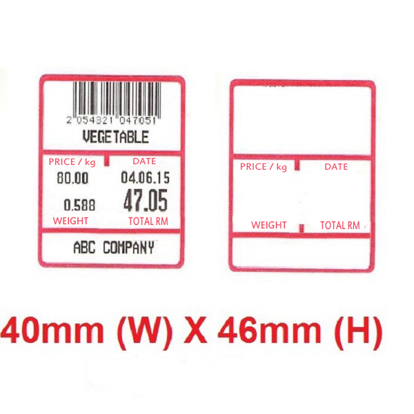 40mm x 46mm Weighing Scale Direct Thermal Label Sticker | Shopee ...