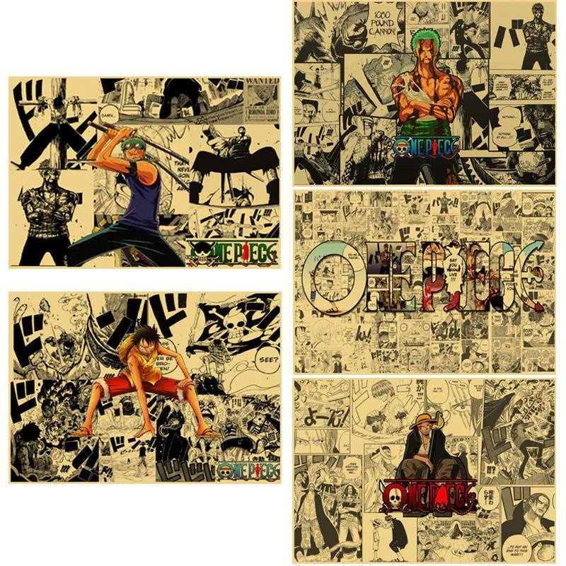 One Piece Portrait Luffy Chopper Painting Anime wall art canvas Poster ...