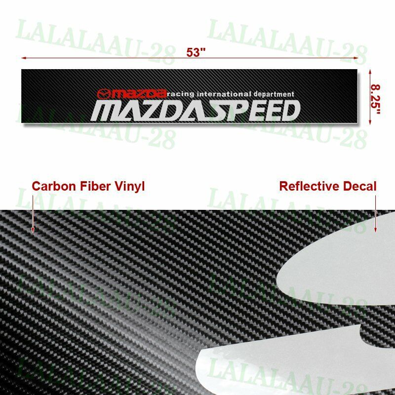 Windshield Carbon Fiber Vinyl Banner Decal Sticker For MAZDASPEED Mazda ...