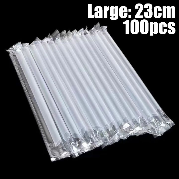 100Pcs Drinking Boba Straw For Sago Tapioca Pearl Milktea Shake Juice ...