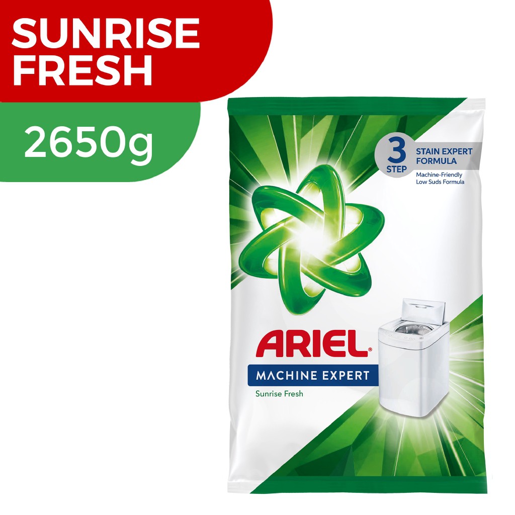Ariel Powder Detergent Machine Expert Sunrise Fresh Bag (2.65kg ...