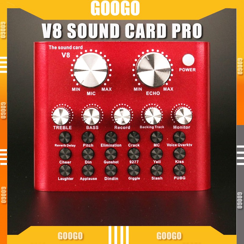 Sound Card V8 Pro Version External Audio USB Headphone Microphone Live ...