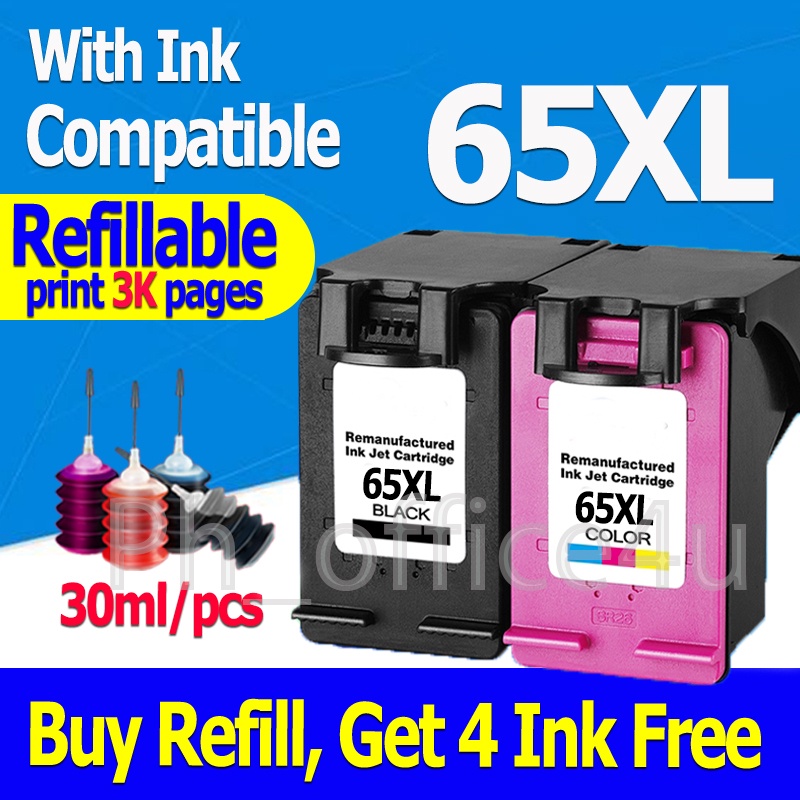 HP 65 ink HP65XL refillable ink cartridge Compatible for HP 2600 2622 ...