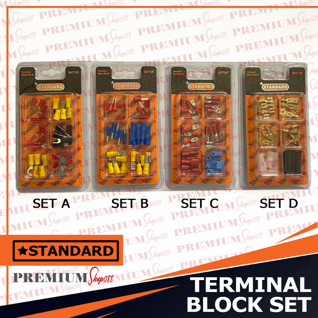 Standard Terminal Block Cable Lug Set Insulated Box Y Pin Flat Bullet ...