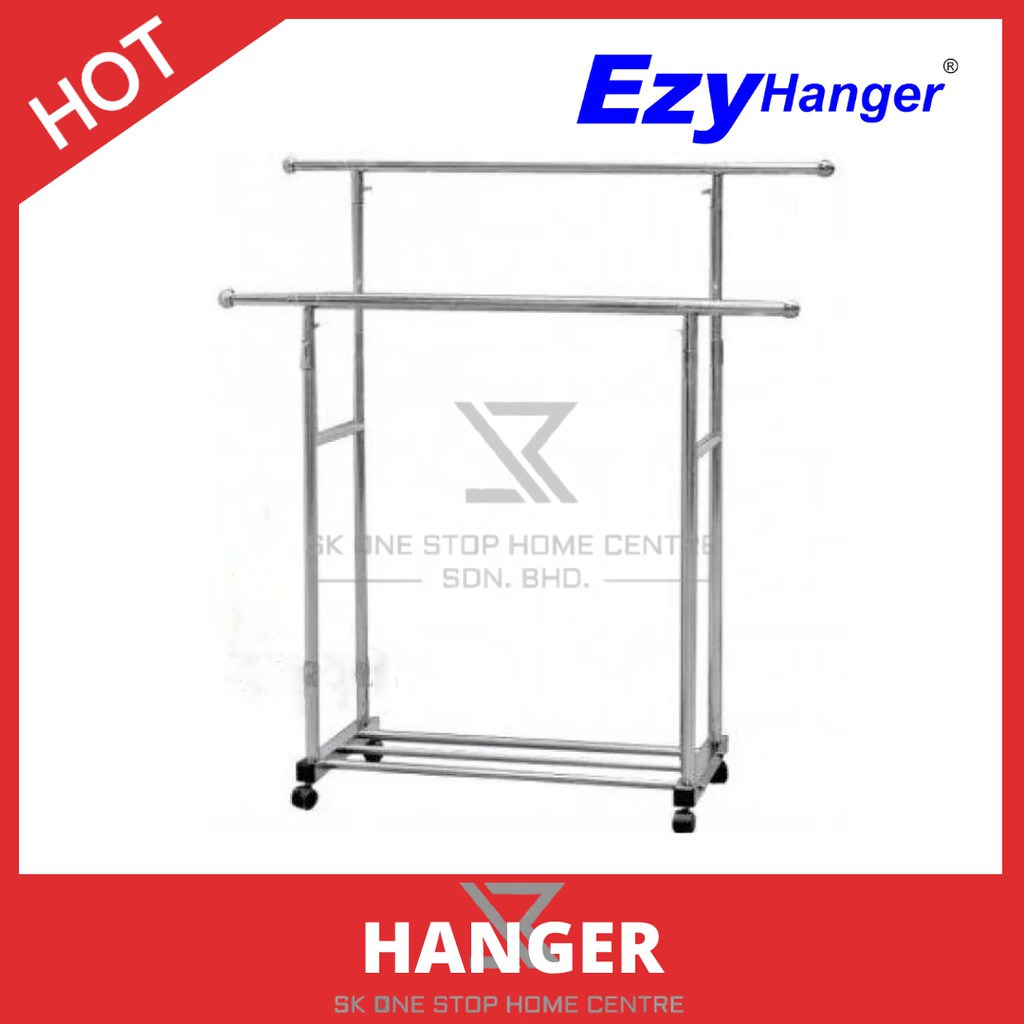 EZY EH-1100 HANGER FREE STANDING CLOTHES HANGER(SILVER) | Shopee ...