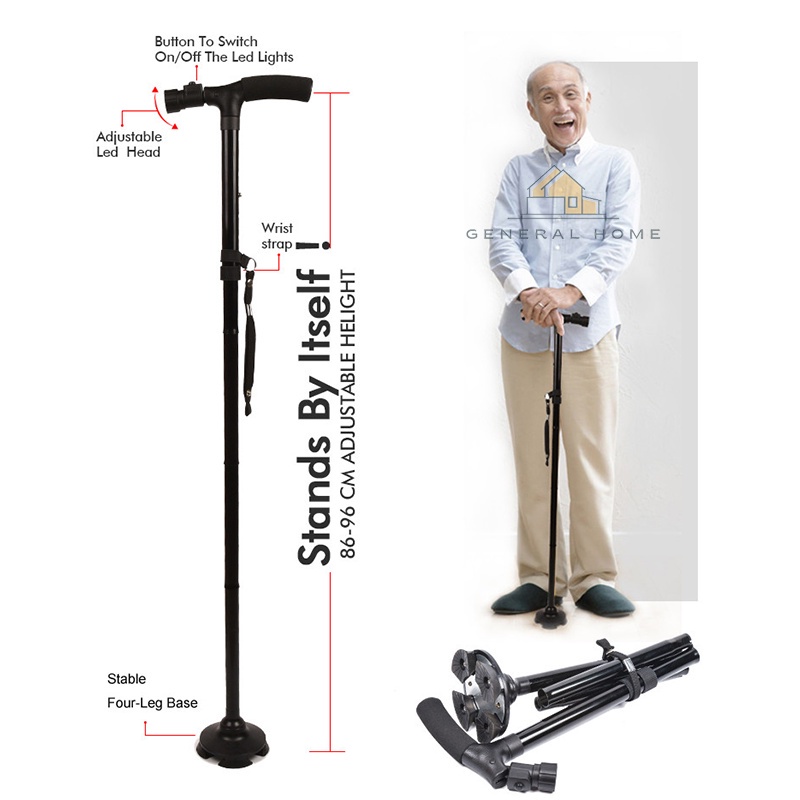 Trusty Cane Elderly folding with LED light and foldable cane Trusty ...