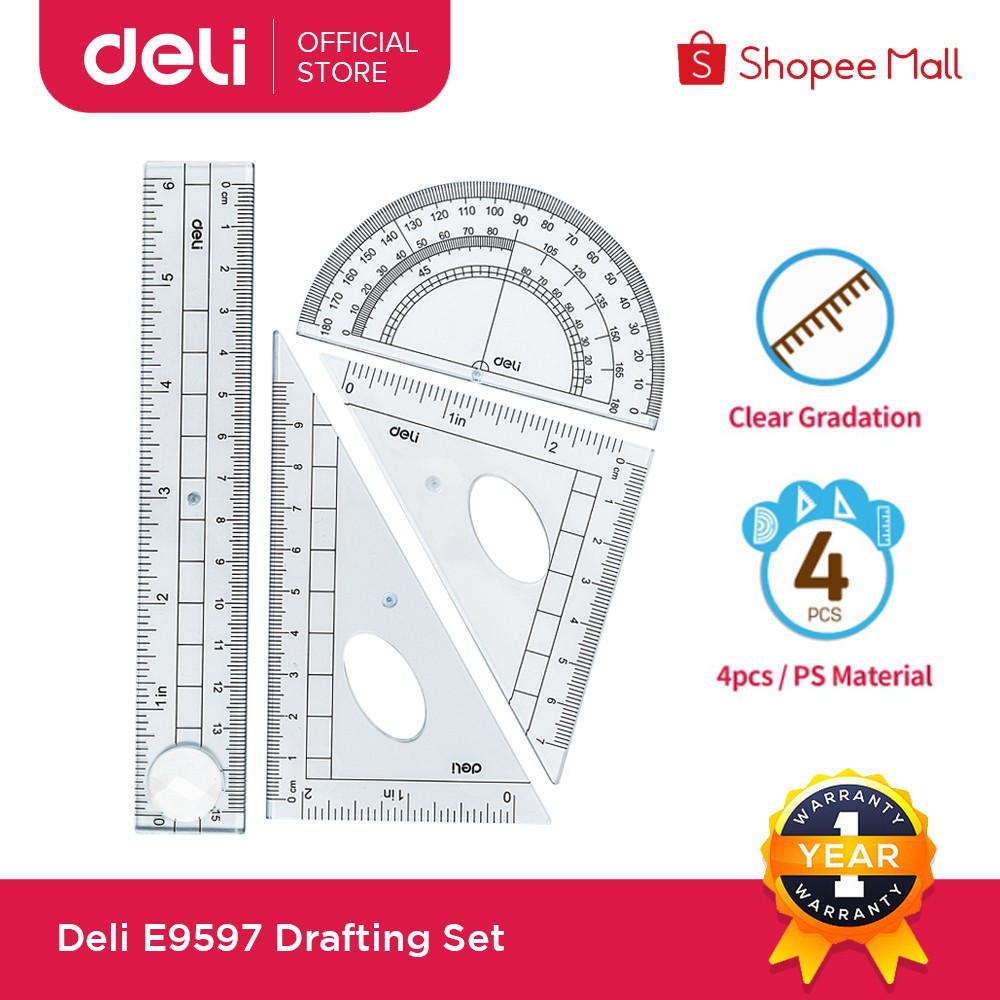 Deli Ruler Set For Student High Quality Stationery School Supplies ...