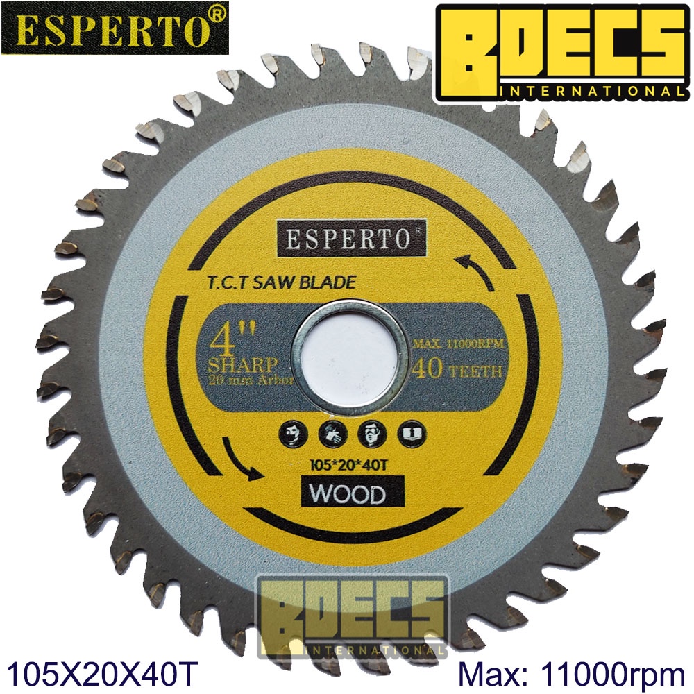 Esperto TCT Saw Blade For Wood 4" 40T Heavy Duty I Bdecs | Shopee ...