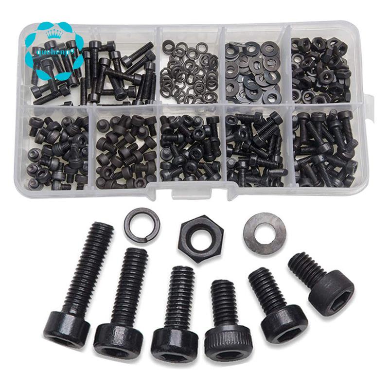 300 Pcs Nuts Bolts Set Hex Bolts Nut and Washer Assortment Screws Bolts ...