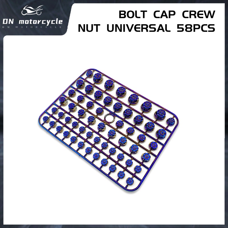 Bolt Cap Crew Nut Universal 58 Pcs Set Motorcycle (Screw Cover ...
