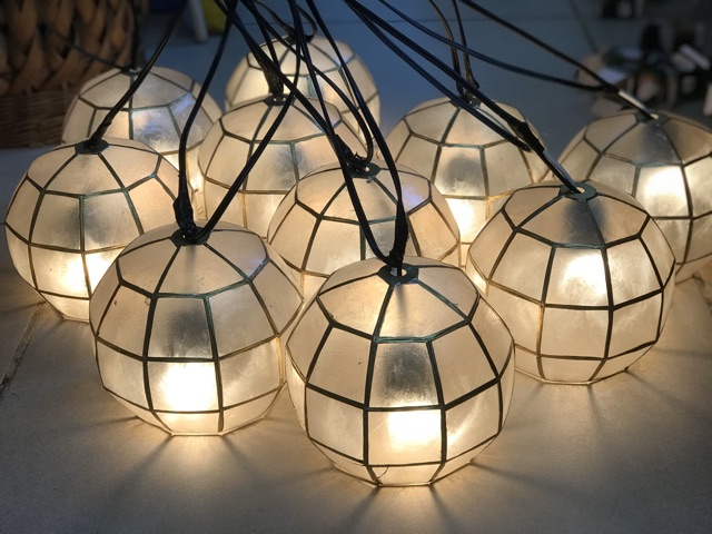 Capiz Lanterns set of 10 Indoor/Outdoor lantern rubberized sockets complete set | Shopee Philippines