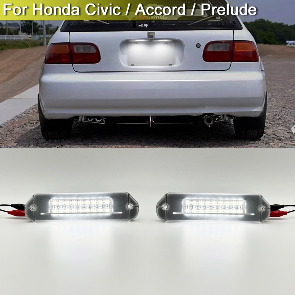 12V LED License Number Plate Light For Honda Civic Gen5 EG EJ 1992-1995 ...